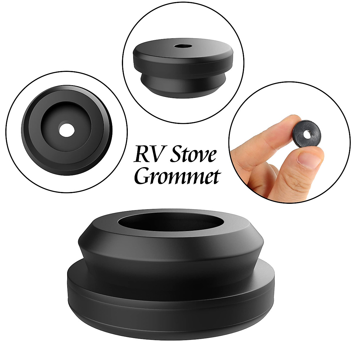 TUELETFU RV Stove Top Grommets for Amana for Magic Chef Stove Grates, RV Gas Cooktop Grill Grommet for RV Camper Trailer Kitchen Use, 4pcs