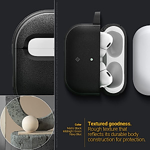 Caseology Vault for Airpods Pro 2 Case [Keychain Carabiner Included] Designed for Airpods Pro 2nd Generation (2022) - Matte Black