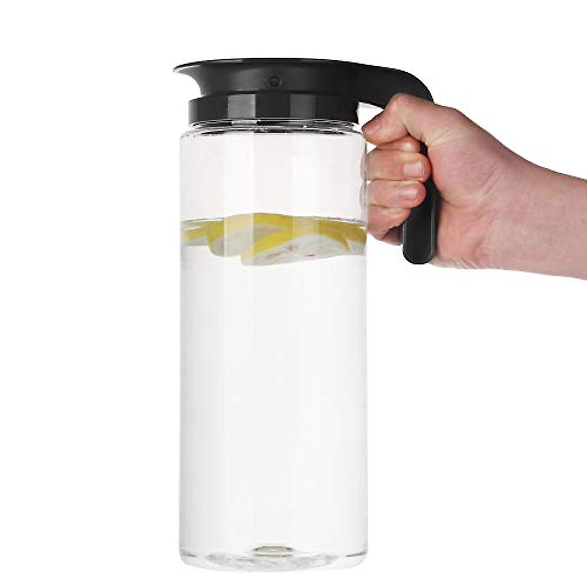 Komax Plastic Pitcher with Lid | 2.1-quart / 67.2-oz Tritan BPA-Free Plastic Water Pitchers | Hot & Cold Drink Pitcher | Spill-Proof Gravity Pouring Mechanism