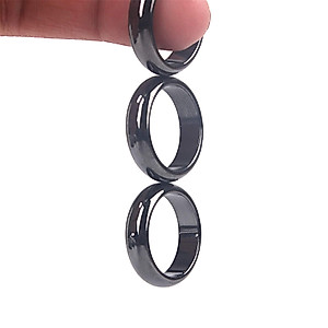 3Pcs Black Hematite Stone Ring Absorb Negative Energy Anxiety Balance Chakra Ring for Women Men Lover Friend Friendship Unisex Jewelry Gift-E 10