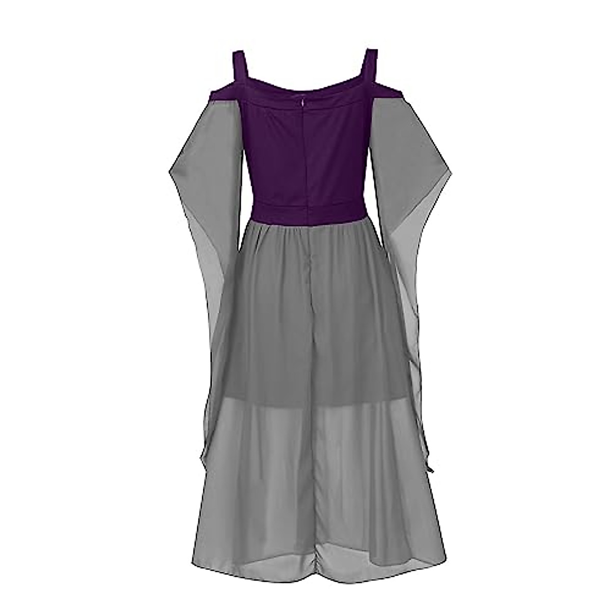Renaissance Faire Costume Women Cold Shoulder Corset Halloween Dress Plus Size Ren Faire Corset Fairy Costume Witch Costume for Women Witchy Dresses for Women Steampunk Dress（2-Light Purple,4X-Large）