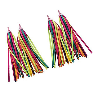 ABSOAR Cycling Colorful Bike Streamers Girls Boys Kids Bicycle Tassel Ribbon Handlebar Scooter Streamers 2 Pairs, Tropical Bird
