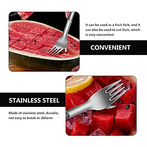 UPKOCH Vegetable Slicer Household Gadgets Stainless Steel Watermelon Slicer Fork: Watermelon Cutter Fruit Cutting Fork Vegetable Corer Cuber Carving Tool for Melon Home Tools Veggie Slicer