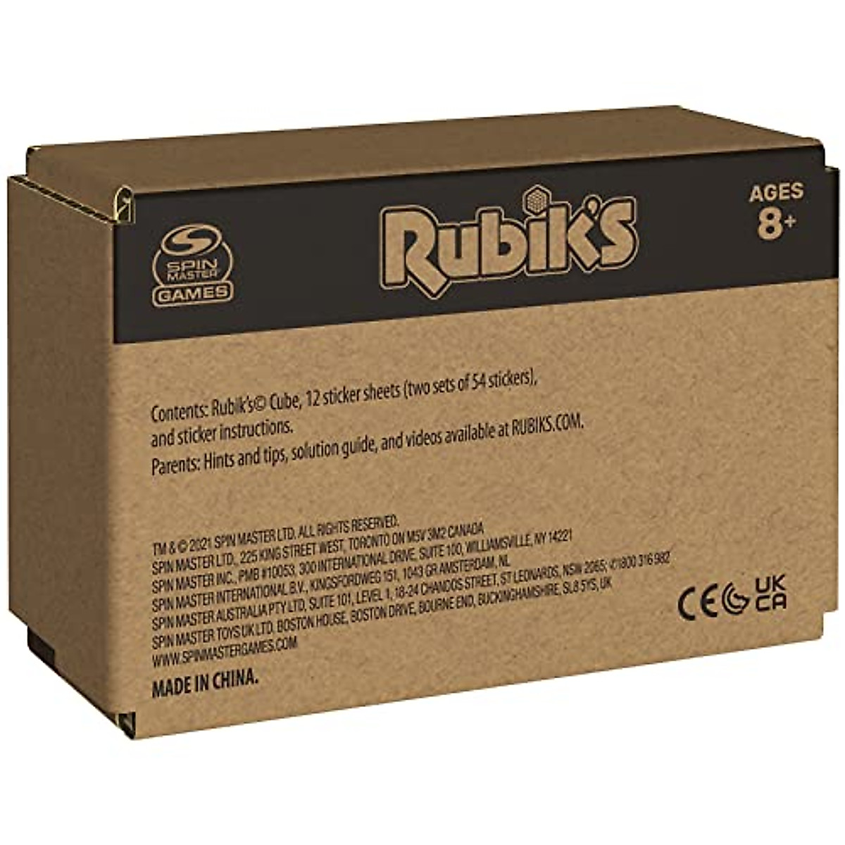 Rubik's Cube, Original 3x3 Puzzle Brain Teaser Fidget Toy with Removable Interchangeable Mod Stickers to Customize, for Adults & Kids Ages 8 and up