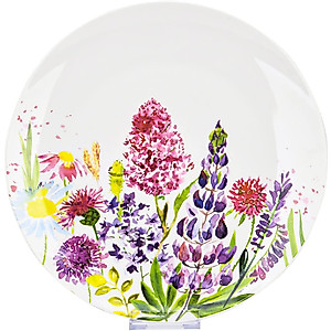 STP Porcelain J-217520 Dinnerware Set for 4, Lavender Fields, Bone China Porcelain, Dinner Plates, Bowls, Dessert Plates, Cups with Saucer, 20 pcs