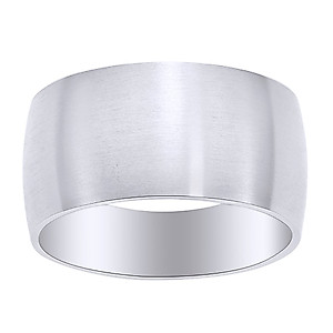 AFFY 12mm Brushed Band Ring in 14k White Gold Over Sterling Silver Ring Size : 8.5
