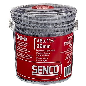 Senco 06B125P DuraSpin Screw Number 6 by 1-1/4-Inch Drywall Screw-Light Steel (1,000 per Box)