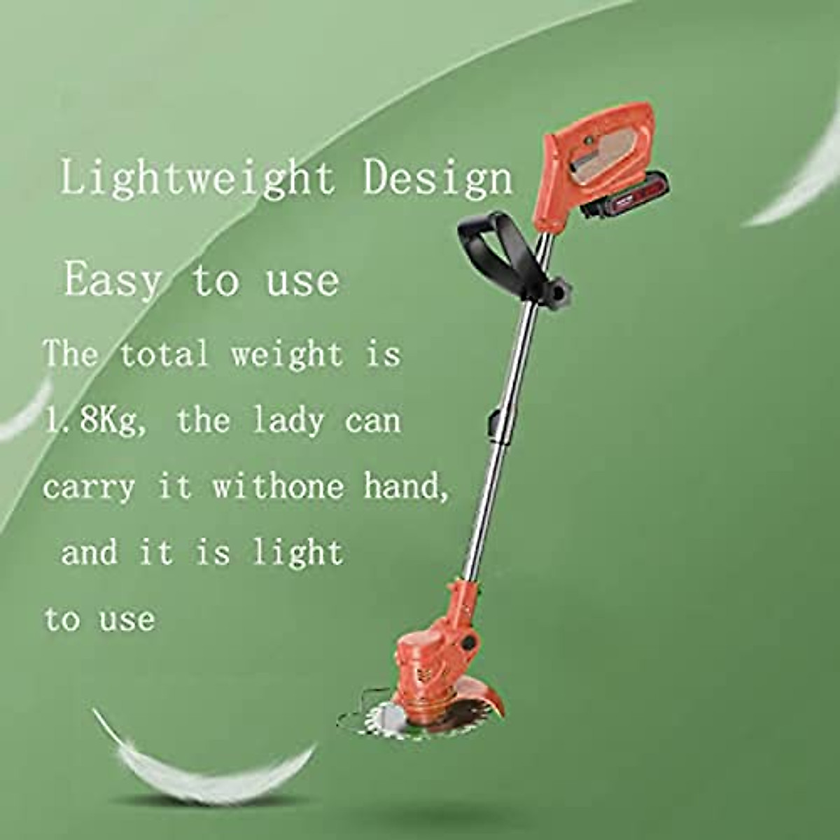 Weed Wacker,24V 2Ah Battery Powered Weed Eater with 2 Batteries and 3 Types Blades,Weed eaterLightweight and Powerful String Trimmer for Yard and Garden(RED)