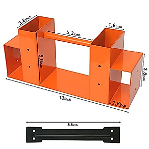 SnugNiture Outdoor Firewood Log Storage Rack Bracket Kit, Adjustable Log Rack Holder, Fireplace Wood Storage Holder with Screws, Orange