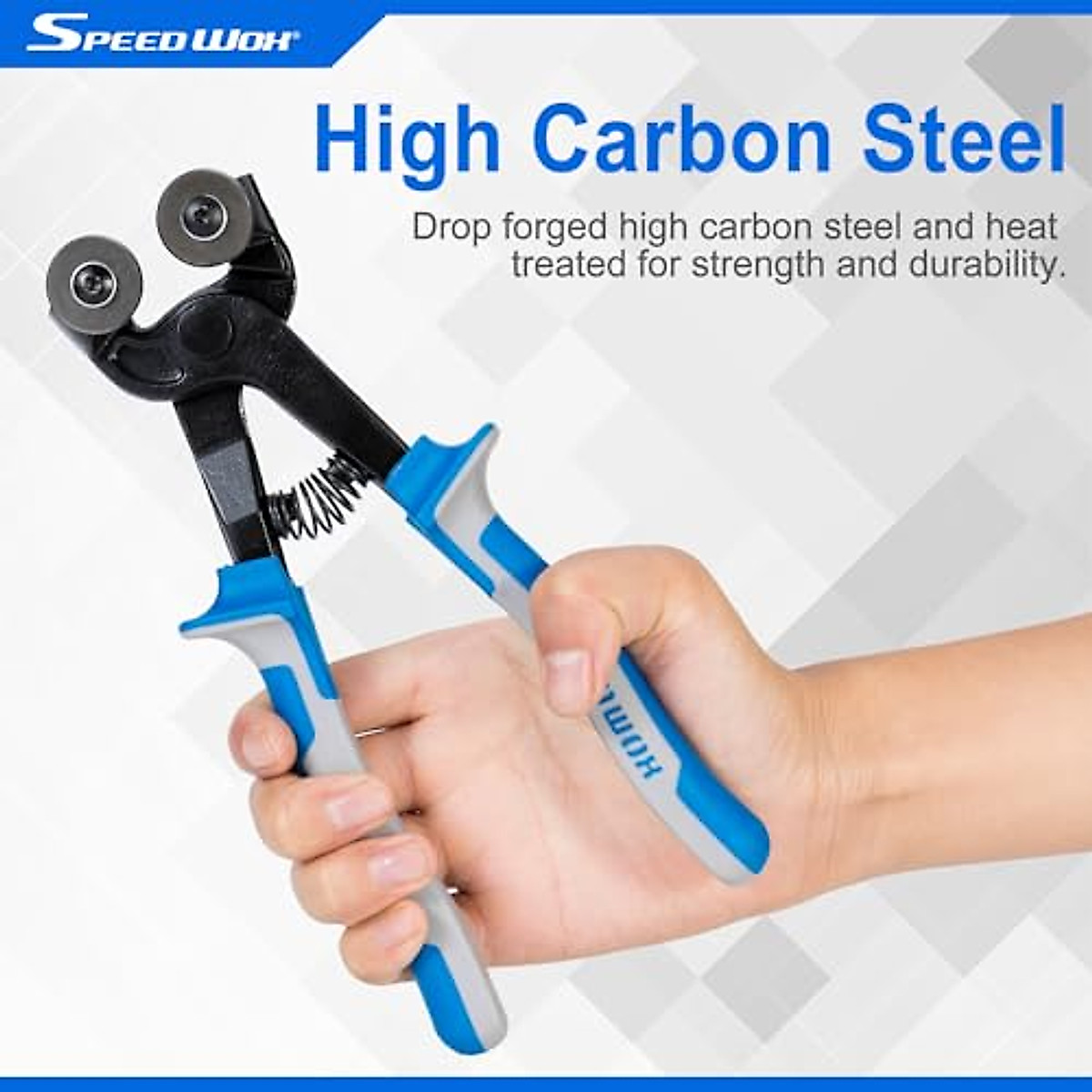 SPEEDWOX Glass Tile Nipper 8 Inches High Strength Tungsten Carbide Scoring Wheels for Quickly Cutting Porcelain Mosaic Ceramic Mirror Professional Glass Cutters Score Tile Working Tool Heavy Duty