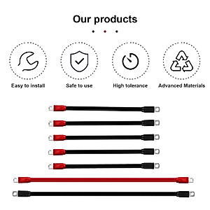 superbobi Cable 7 pc Set # 2 Awg HD Golf Cart Battery Club Car 48 Volt Wire Kit, Golf Cart Battery Cables Wiring Kit