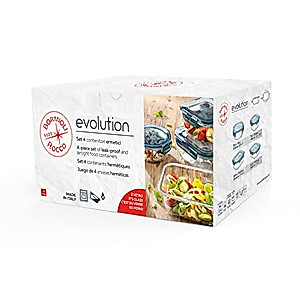 Bormioli Rocco Evolution Slate Grey Glass 8 Piece Storage Set