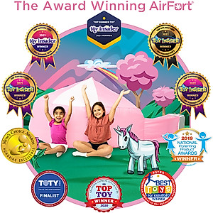 The Original Patented AirFort - Build A Fort in 30 Seconds, Inflatable Fort for Kids, Play Tent for 3-12 Years, A Playhouse Where Imagination Runs Wild, Fan not Included (Pretty in Pink)