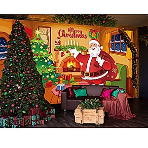 Christmas Santa Claus Garage Door Decoration Extra Large Outdoor Xmas Holiday Garage Door Banner Cover Decoration Xmas Outdoor Holiday Background Sign 6x13ft