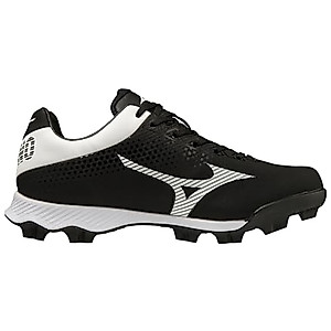 Mizuno Wave Finch Lightrevo Jr Softball Shoe, Black-White, 4