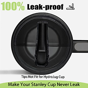 40 OZ Tumbler Flip Straw Lid Replacement Fit for Stanley Tumbler, Spill Proof and Leak Proof, 2 PCS Tumbler Lids Fit for Stanley Cup(White)