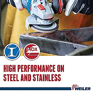 Weiler 51223 Tiger X Flap Disc, Ceramic and Zirconia Alumina, Flat, Phenolic Backing, 40 Grit, 4-1/2", 7/8" Arbor Hole (Pack of 10)