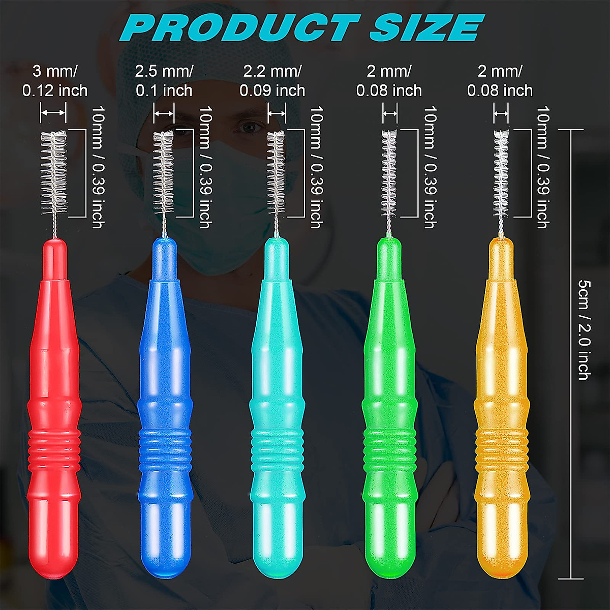 350 Pieces Soft Interdental Brush Steel Dental Picks Mixed Color Dental Flosser Oral Brush Floss Silicone Tooth Cleaning Tool for Oral Mouth Teeth Cleaning