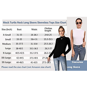UNTYHOTS Women's Sleeveless Mock Turtleneck Tanktop Basic Stretch Fitting Pullover Lightweight Slim Shirt (Sleeveless White,X-Large)