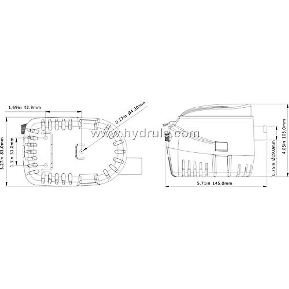 Dontmiss Automatic Submersible Small Boat Bilge Pump 12v 1100gph Auto with Float Switch bilge pump for boat(Outlet Diameter：1 1/8") (1100GPH)