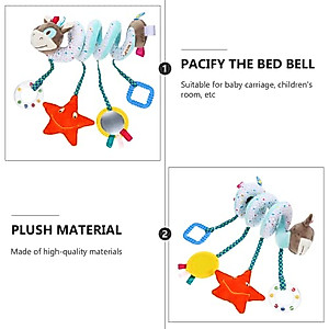 ibasenice Baby Stroller 6 pcs Doll Bed Childhood Boys Plaything Educational Early Plush Crib Worm Pendant Animal Kids Bell Girls Car Theme Bar Funny Around Adorable Mobile Rattle Ster Baby Toys