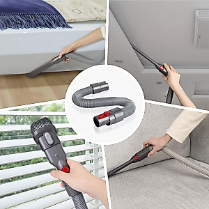 LANMU Flexible Extension Hose Attachment Compatible with Dyson V15 V12 V11 V10 V8 V7 Outsize Absolute Animal Motorhead Gen5 Cordless Vacuum Cleaner (20 to 60 Inch)