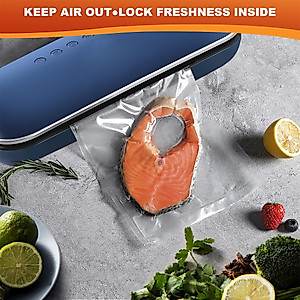 MONT4 Sous Vide Seal Bags 100 Quart 8x12 Inch - Food Vacuum Sealer Bags - BPA Free Nylon Plastic - Transparent Embossed Packaging - Microwave, Freezer, and Cook Safe - Ideal for Food Mean Storage