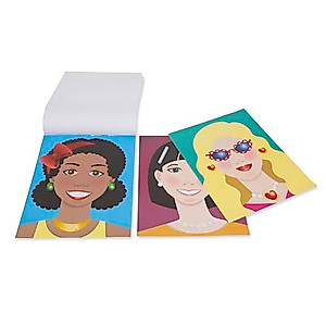 Melissa & Doug Make-a-Face Sticker Pad - Fashion Faces, 20 Faces, 5 Sticker Sheets - FSC Certified