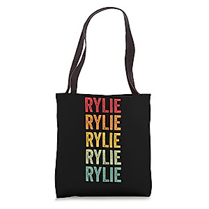 Rylie Rainbow Repetition of Rylie Name Text Tote Bag