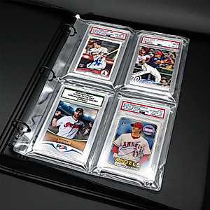 Graded Card Slab Binder Pages for Storage & Display, Compatible with 40 PSA, BGS, BCCG, CGC Graded Sports Cards, Also Fit One-Touch Magnetic Card Holders, 10 Pages (Card & Case Not Include)