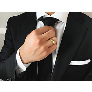 Tioneer Jewelry | Sterling Silver Plain Dome Wedding Band | Wedding Band for Women & Men | Sterling Silver Jewelry, Gold, 4mm, Size 8