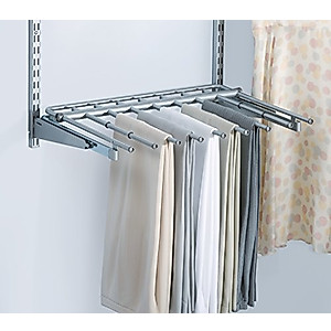 Rubbermaid Configurations Deluxe Closet Kit, Titanium, 4-8 Ft. & Configurations Pants Rack, Titanium, Holds 7 Pairs of Pants, Non-Slip, Closet Organization and Storage