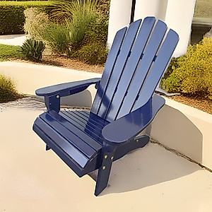 ROSE BLOOM Kids Adirondack Chair, Solid Wood Outdoor Patio Weather Resistant Chair for Children, Classic seat for Deck, Garden, Backyard, Porch and Lawn (Navy Blue)