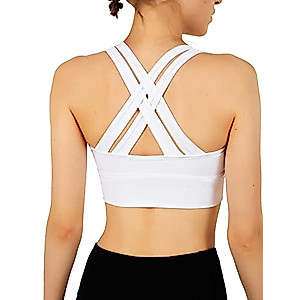 Yvette High Impact Sports Bra - Zip Front Full Coverage Sports Bras for Plus Size Women White