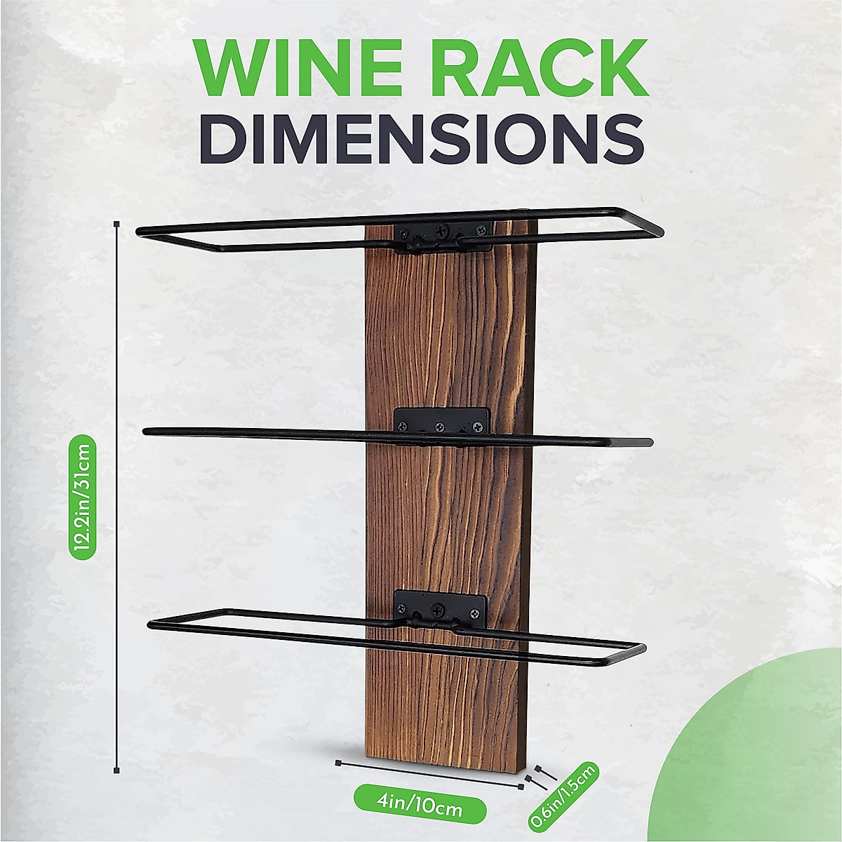 FreshDecor Wine Rack Wall Mounted (Brown)