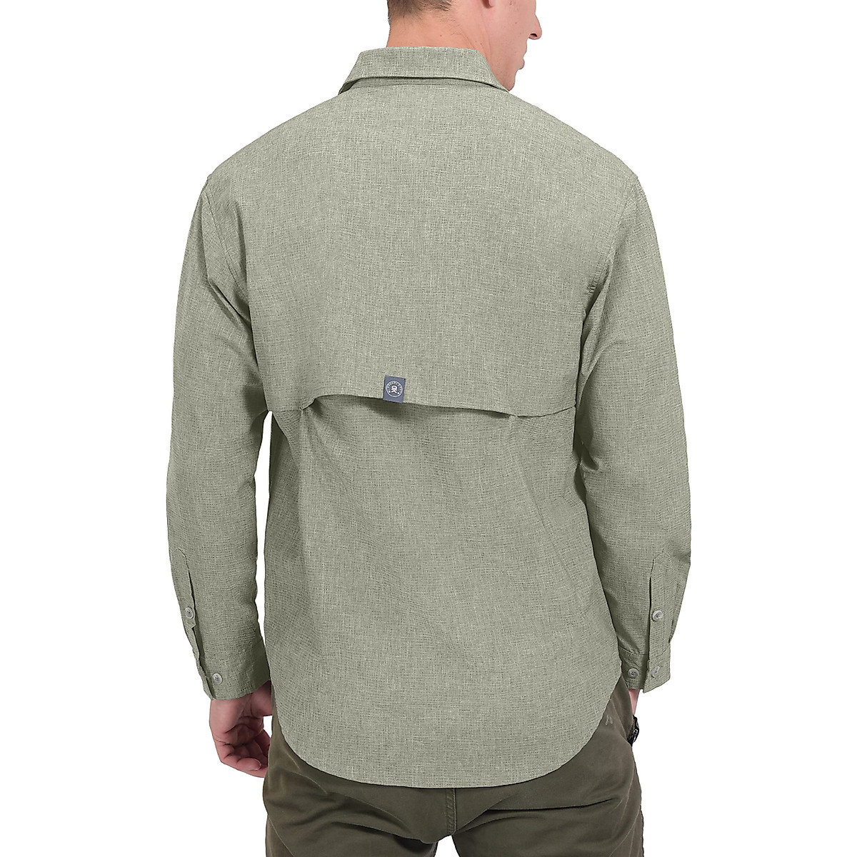 Little Donkey Andy Men's Quick Dry Hiking Shirt, Lightweight Long Sleeve Travel Shirt, Air-Holes Tech Laurel Oak Heather XXXL