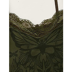 SOLY HUX Women's Y2k Gothic Lace Trim Cami Crop Top Sleeveless Sexy Tank Tops Camisole Clubwear Outfit Solid Green L