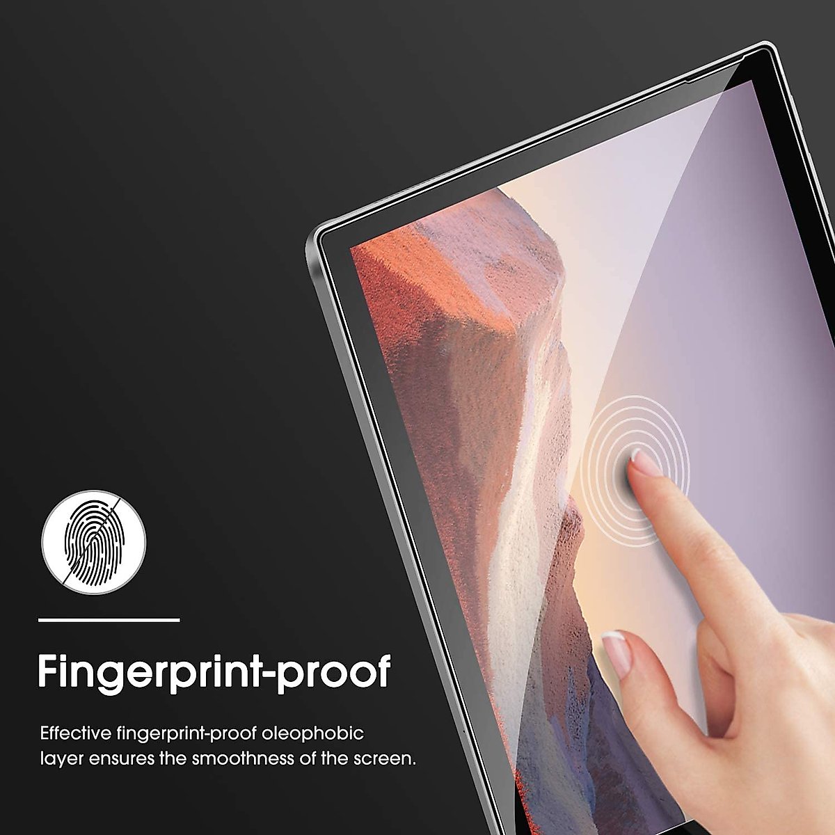 OMOTON [3-Pack Screen Protector for Surface Pro 7 Plus 7 6 5 4 [12.3 Inch] - Tempered Glass/Guide Frame/Scratch Resistant (NOT for Surface Pro 8)
