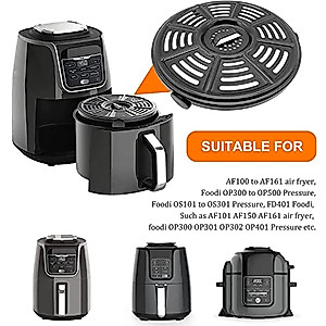BeranWung 8.2IN Air Fryer Grill Plate for Ninja AF101 4QT AF161 AF150 XL 5.5QT Air Fryers, Upgraded Air Fryer Crisper Plate Grate Crisping Tray Rack for Ninja FD302 Foodi Pressure Cooker