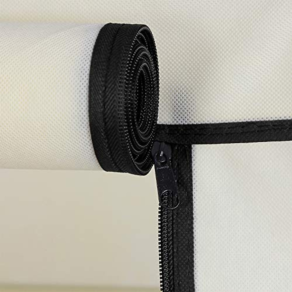 SONGMICS 10-Tier Shoe Tower Rack with Cover 27-Pair Space Saving Shoe Storage Organizer Beige URXJ10M