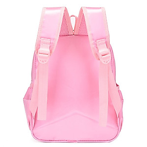 Girls Dance Bag, Nylon Backpack, Pink Ballet Little Girl Storage Bag, Sequin Decoration Children's School Bag Waterproof and Wear-resistant