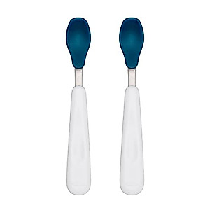 OXO Tot Feeding Spoon Set with Soft Silicone, Navy , 2 Count (Pack of 1)
