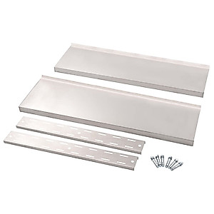 WEMYUFURN 2-Tier Floating Wall Shelf Stainless Steel 39.4"x11.8", Kitchen Wall Cabinet, Floating Bookshelf, CD Wall Shelf, Floating Shelves for Home Décor, and Space-Saving Design