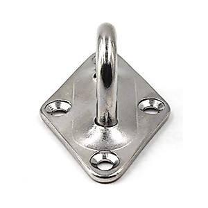 Ceiling Wall Mount Hook Heavy Duty Anchor Diamond Pad Eye Plate 1/4" 6mm 304 Stainless Steel Great for Yoga Swings Hammocks/Boat Rigging/Marine Deck Hardware/Suspension Training Straps