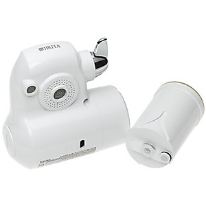 Brita Tap Water Filter System, Water Faucet Filtration System with Filter Change Reminder, Reduces Lead, BPA Free, Fits Standard Faucets Only - Basic, White