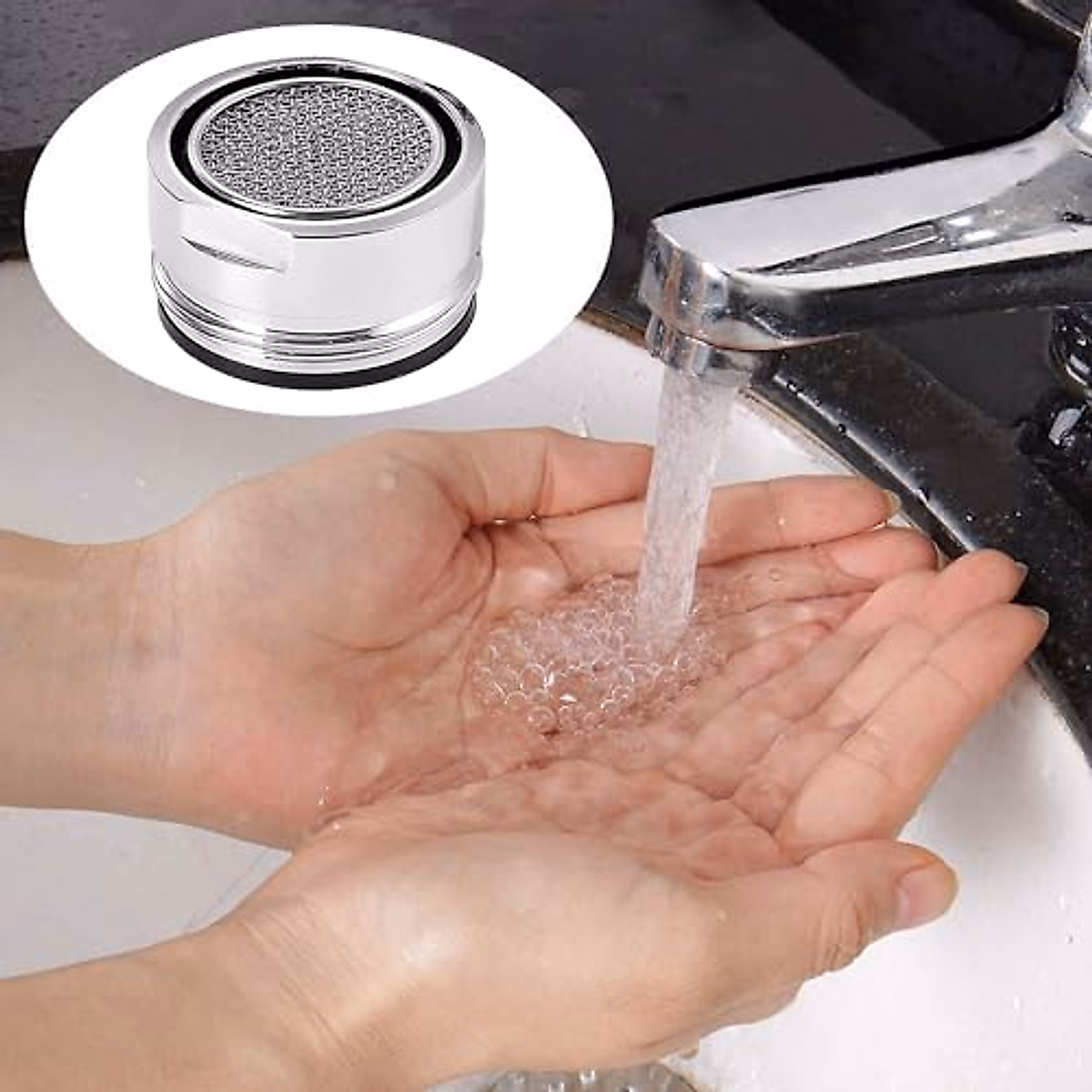 CoguZed 4Pcs Rotatable Sink Aerators, Water-saving Faucet Aerators for Kitchen and Bathroom, Easy Installation, Anti-splash