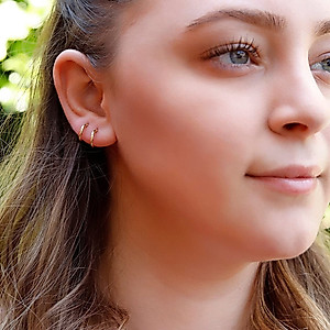 10 Pairs Gold Hoop Earrings for Women Small Stainless Steel Hypoallergenic Earrings Set Mens Unisex Nickel Free 10MM-18MM