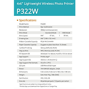 Hiti P322W 4x6in Lightweight Passport Wireless Photo Printer