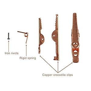 Alligator Clips, DROK 20pcs Insulated Electrical Test Kit 1.77"/45mm 10A Pure Copper Alligator Clip Crocodile Clamps Jumper Helper with Protective Insulation Cover