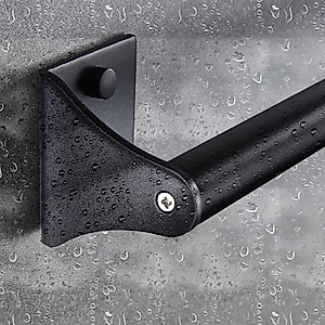 Space Aluminum Grab Bars Heavy Duty Shower Handle Bathroom Balance Bars Grab Bar Hand Rail Support Assist Bath Handles for Handicap Elderly Injury (Color : Black, Size : 40cm)